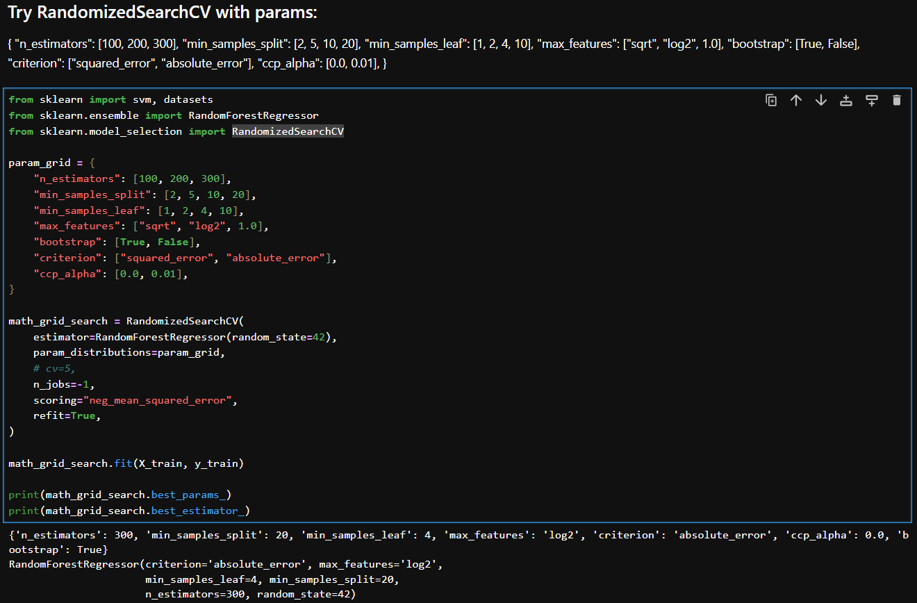 Hyperparameter tuning with RandomizedSearchCV – William's Data Science Blog